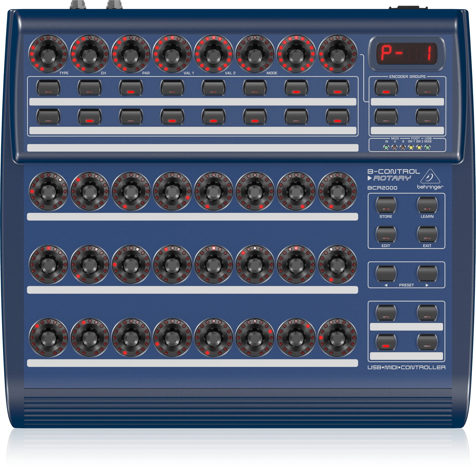BEHRINGER BRC2000Total-Recall USB/MIDI Controller 32 Illuminated Rotar