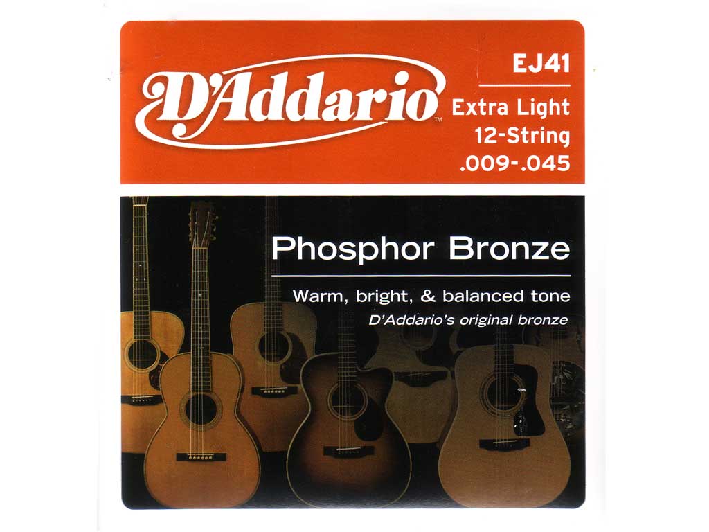 D'Addario 09-45 (12 String) Phosphor Bronze Acoustic Strings