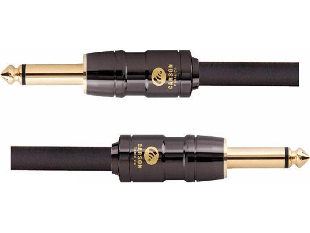 CARSON PRO 1 FOOT PATCH CABLE 2 X STRAIGHT JACK PLUGS BLACK
